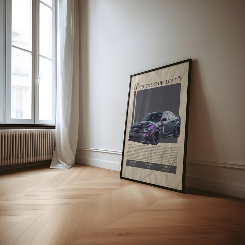Dodge Charger SRT Hellcat Digital Print, Car Print, Super Car Print ...
