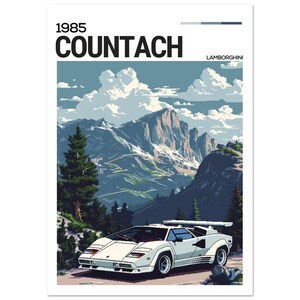 Lamborghini Countach Poster, Pixel Car Poster, Pixel Art, Gift for Him ...