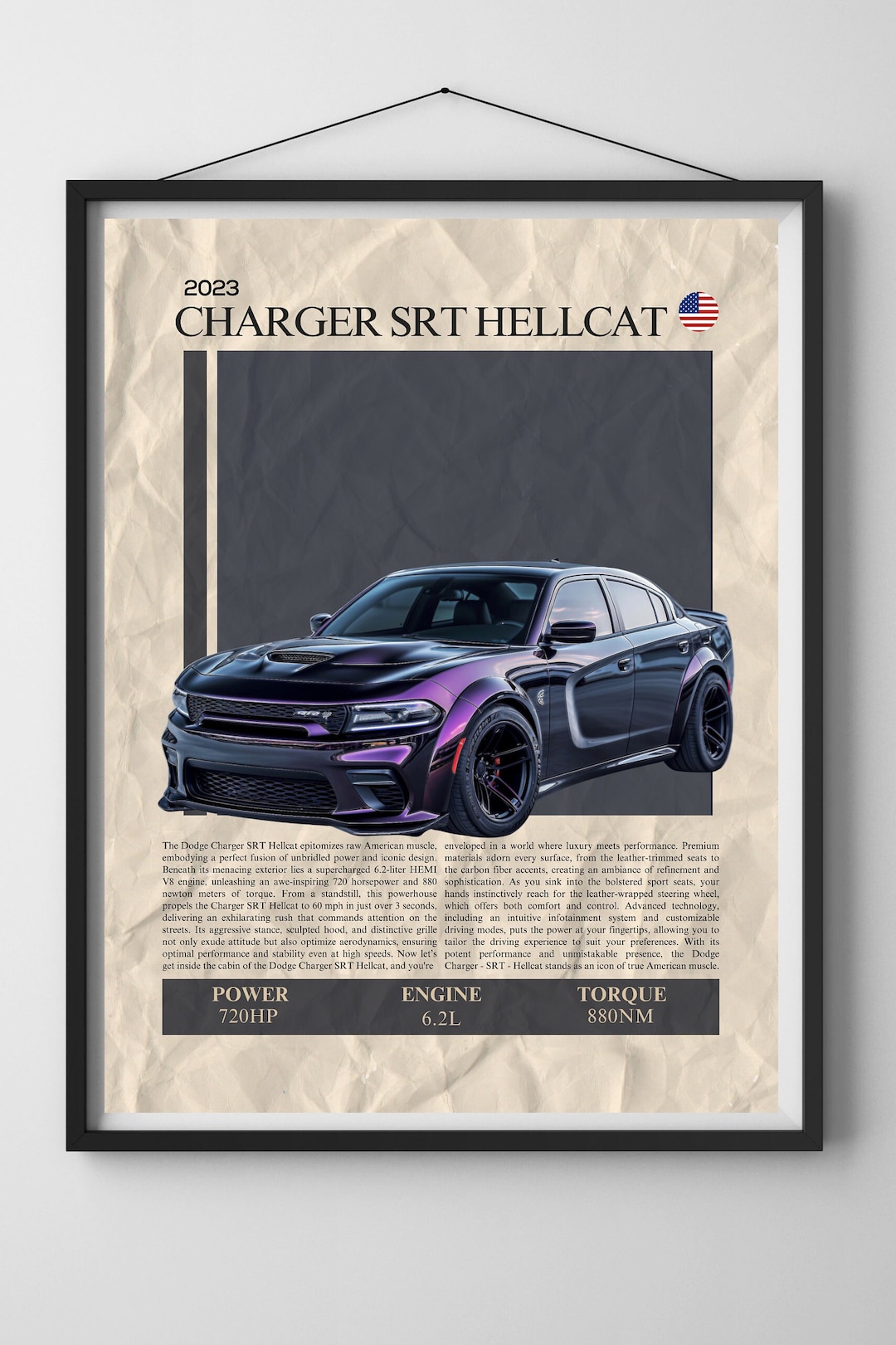 Dodge Charger SRT Hellcat Print, Car Print, Super Car Print, Art Print ...