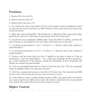 2024 GCSE AQA Maths Topics 1-3 Revision Question Sheets + Answers | PDF ...