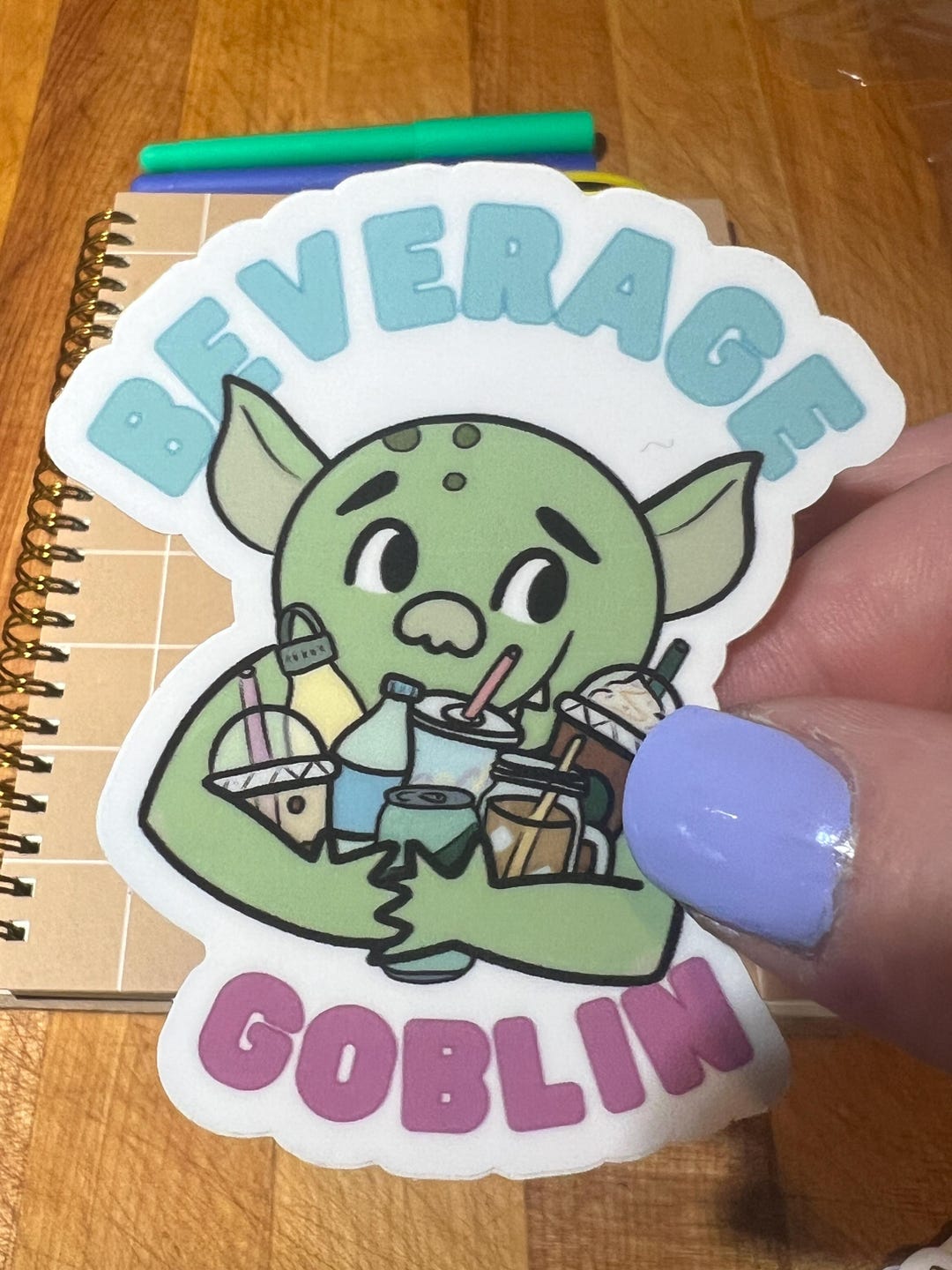 Beverage Goblin - Cute Character Sticker - Drink Hoarder - Gift for ...