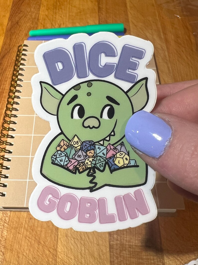 Dice Goblin Sticker – Dungeons and Dragons, Waterproof Vinyl - Etsy