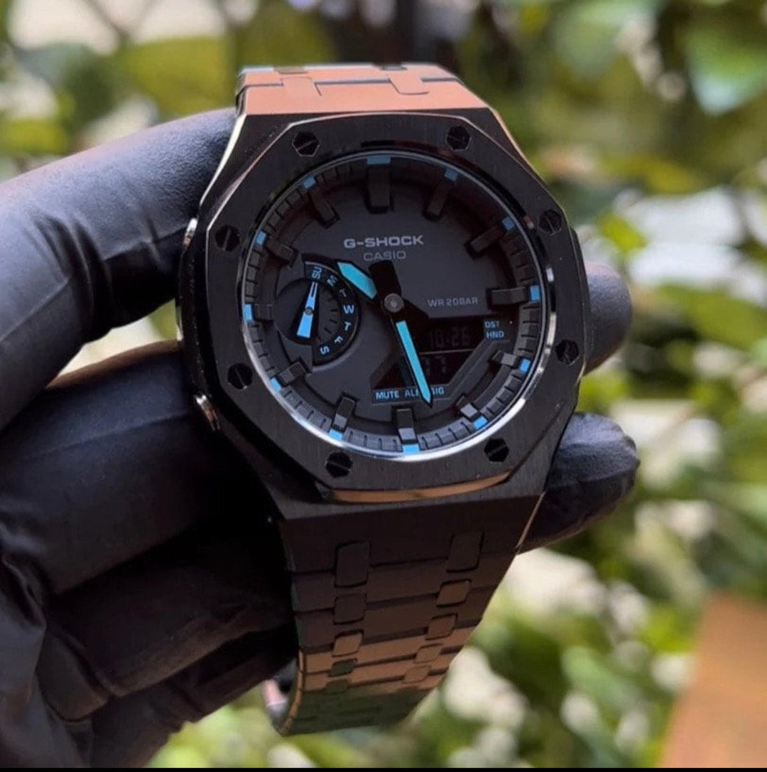 Casio G-shock Custom Casioak GA-2100 stealth Blue - Etsy