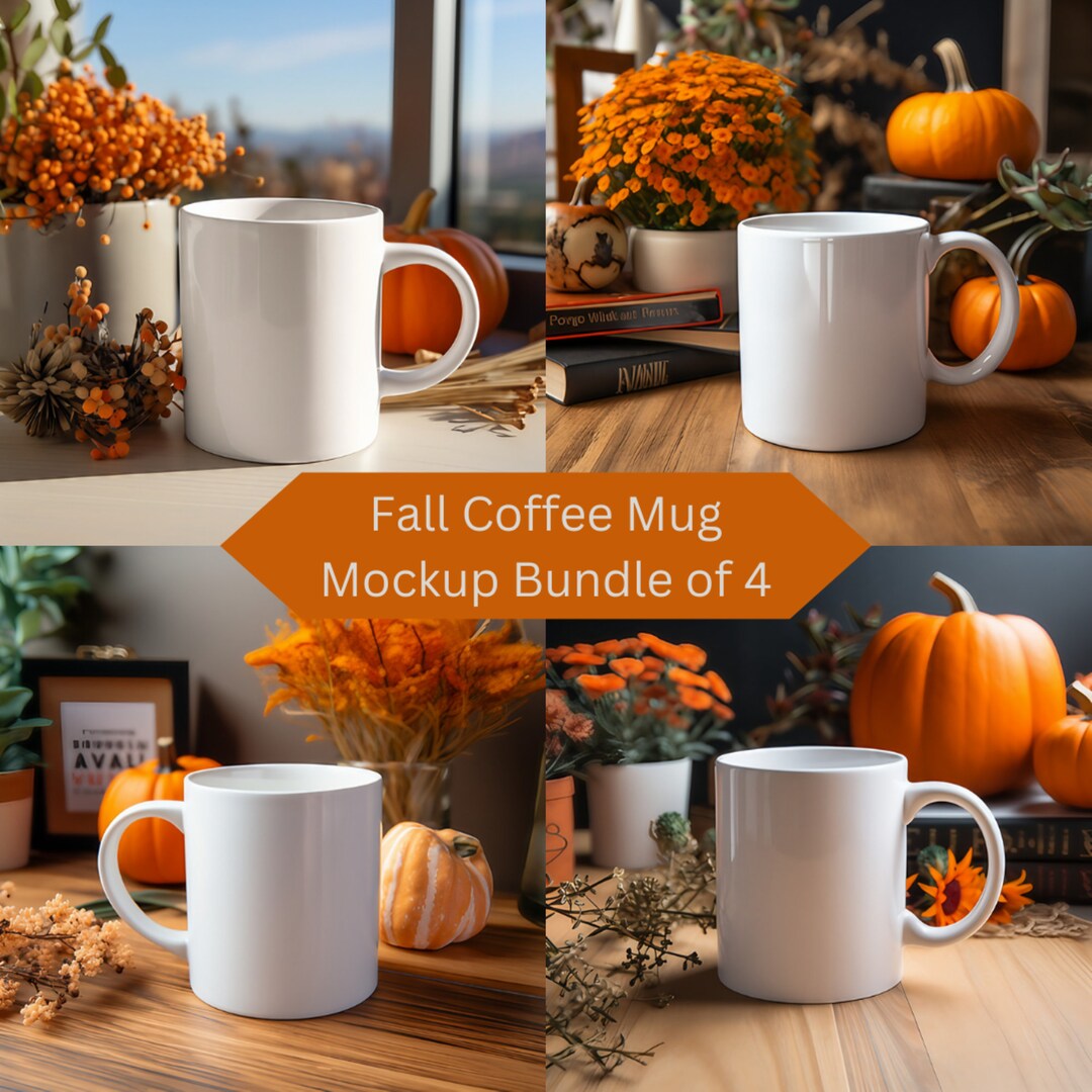 Coffee Mug Mockups, Autumn Mug Mock Up, 11oz White Mug Mockup, Blank ...