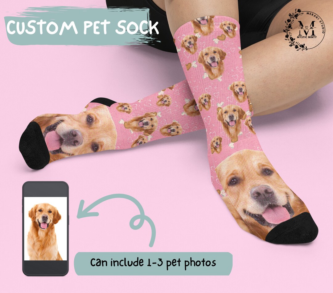 Custom Golden Retriever Golden Doodle Dog Socks Customized Pet Socks ...