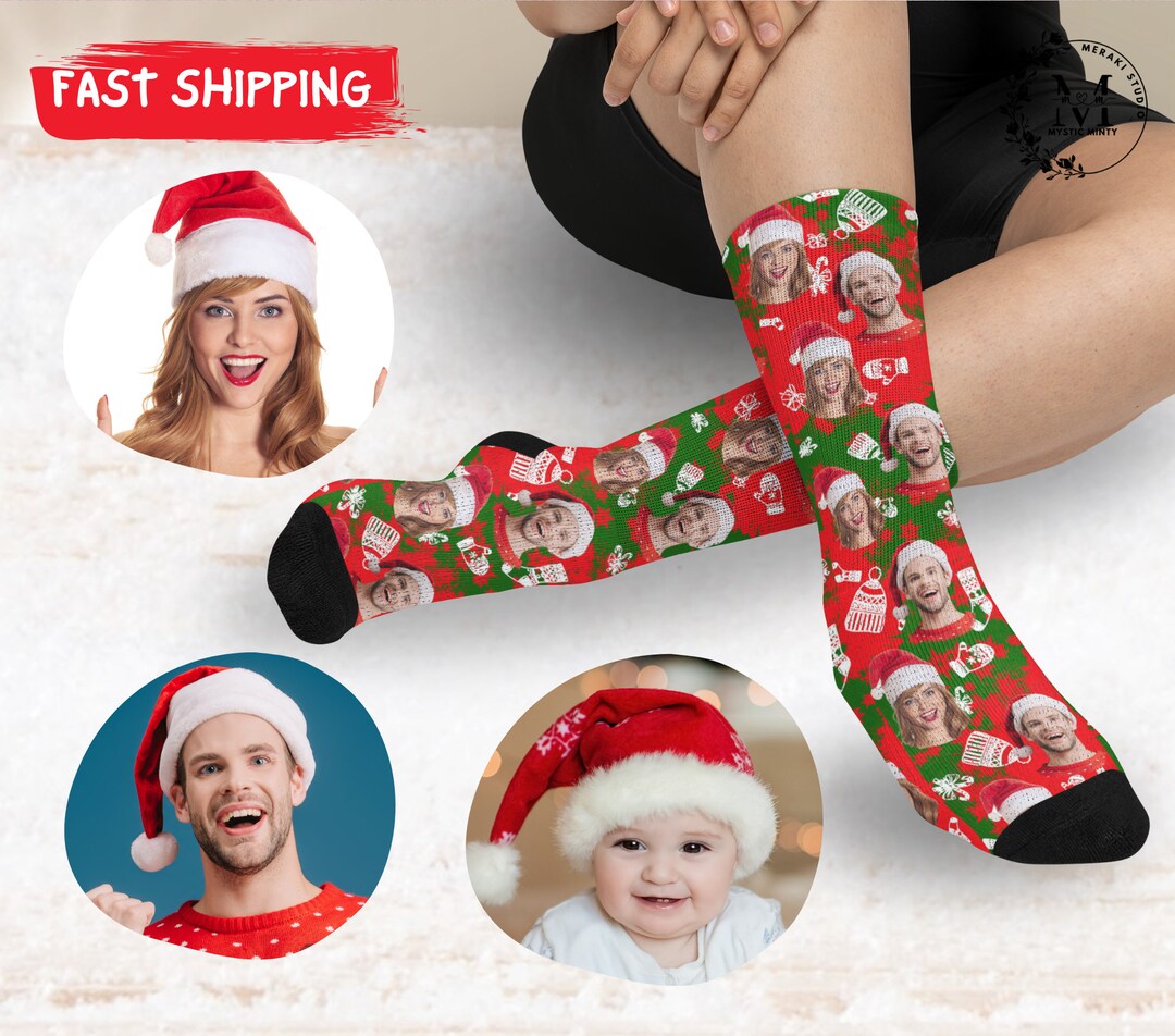 Personalized Face Socks Custom Photo Socks Face on Socks Funny Socks ...