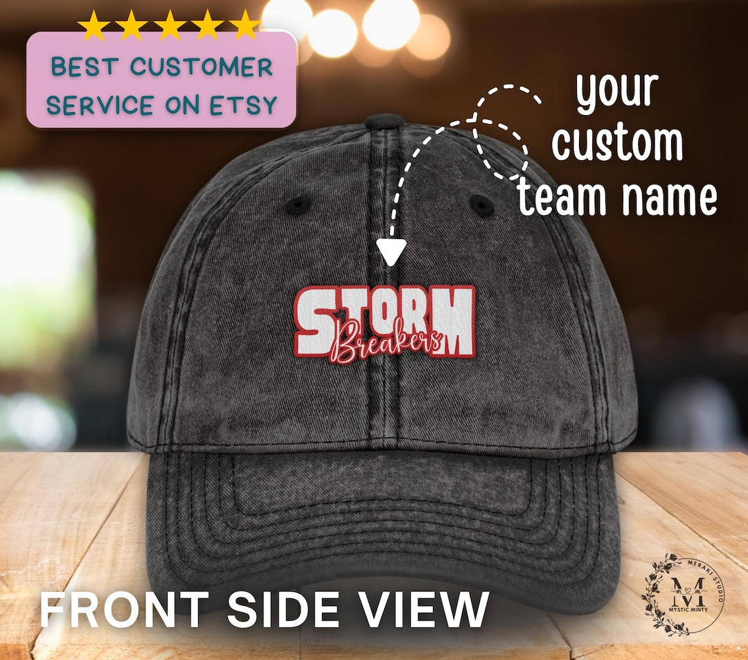 Custom Team Name Hat Vintage Style Hat Trucker Hat Custom Embroidered ...