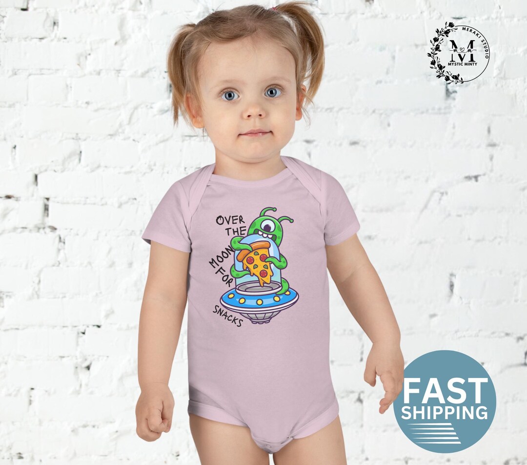 Aliens Personalized Onesie® Space Rocket Baby Shirt Tee Pizza Kids ...