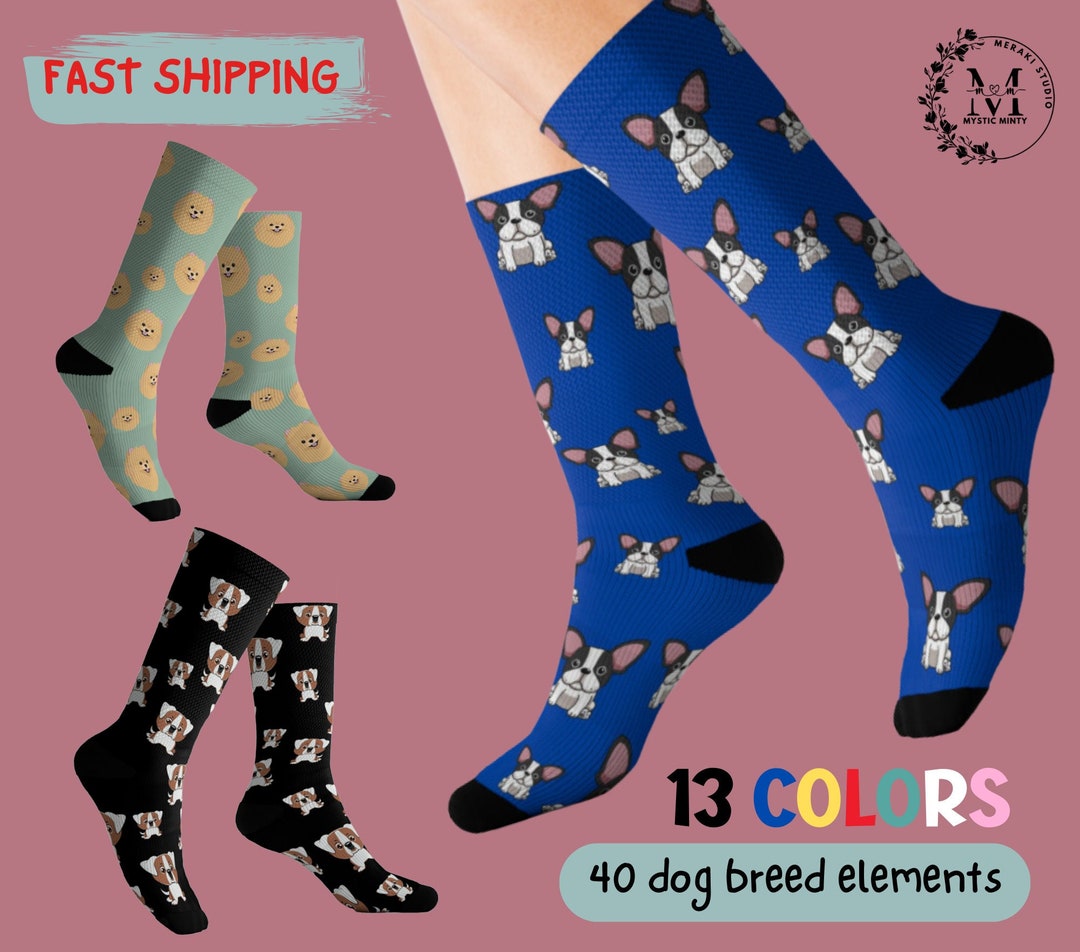 Custom Funny Dog Breed Socks Cute Customized Pet Socks - Etsy