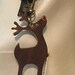 RUDOLPH Reindeer 2 Sided Full Grain Leather Keyring Key Chain Purse ...