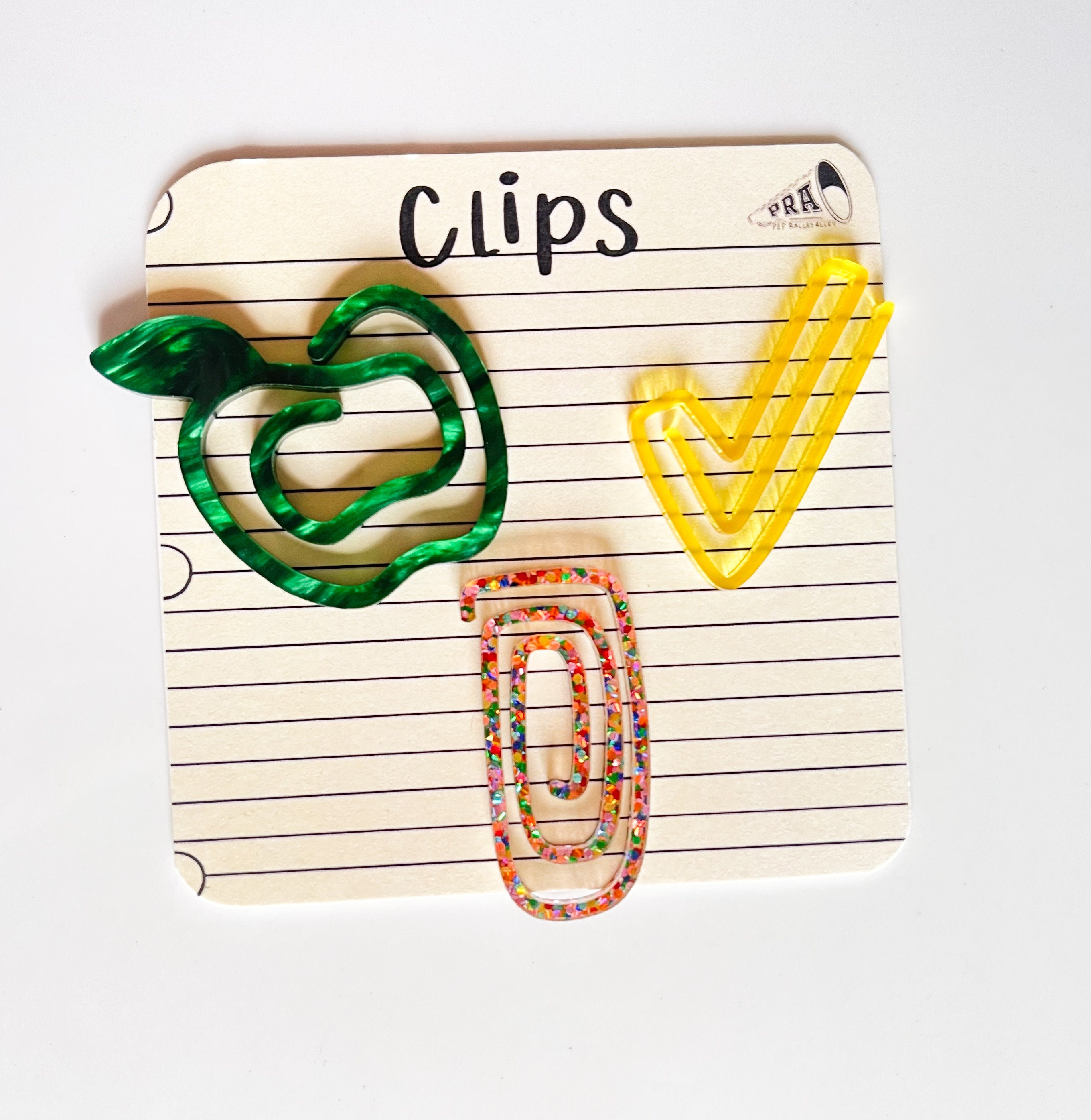 Cute Back to School Acrylic Bookmarks, Apple Paper Clip for Planners ...