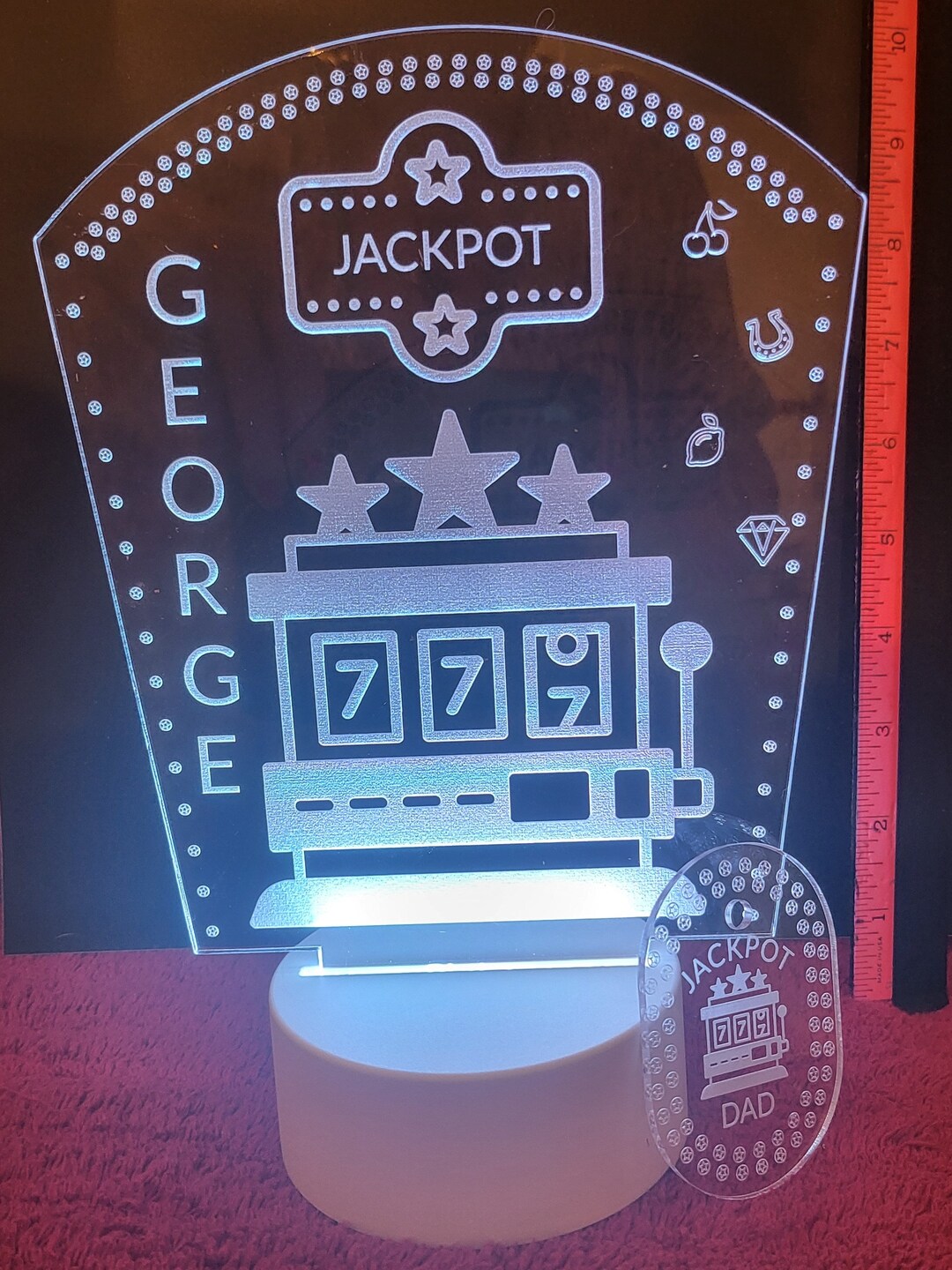 Custom Laser Engraved Acrylic Plaque With Multi-colored LED Base and ...