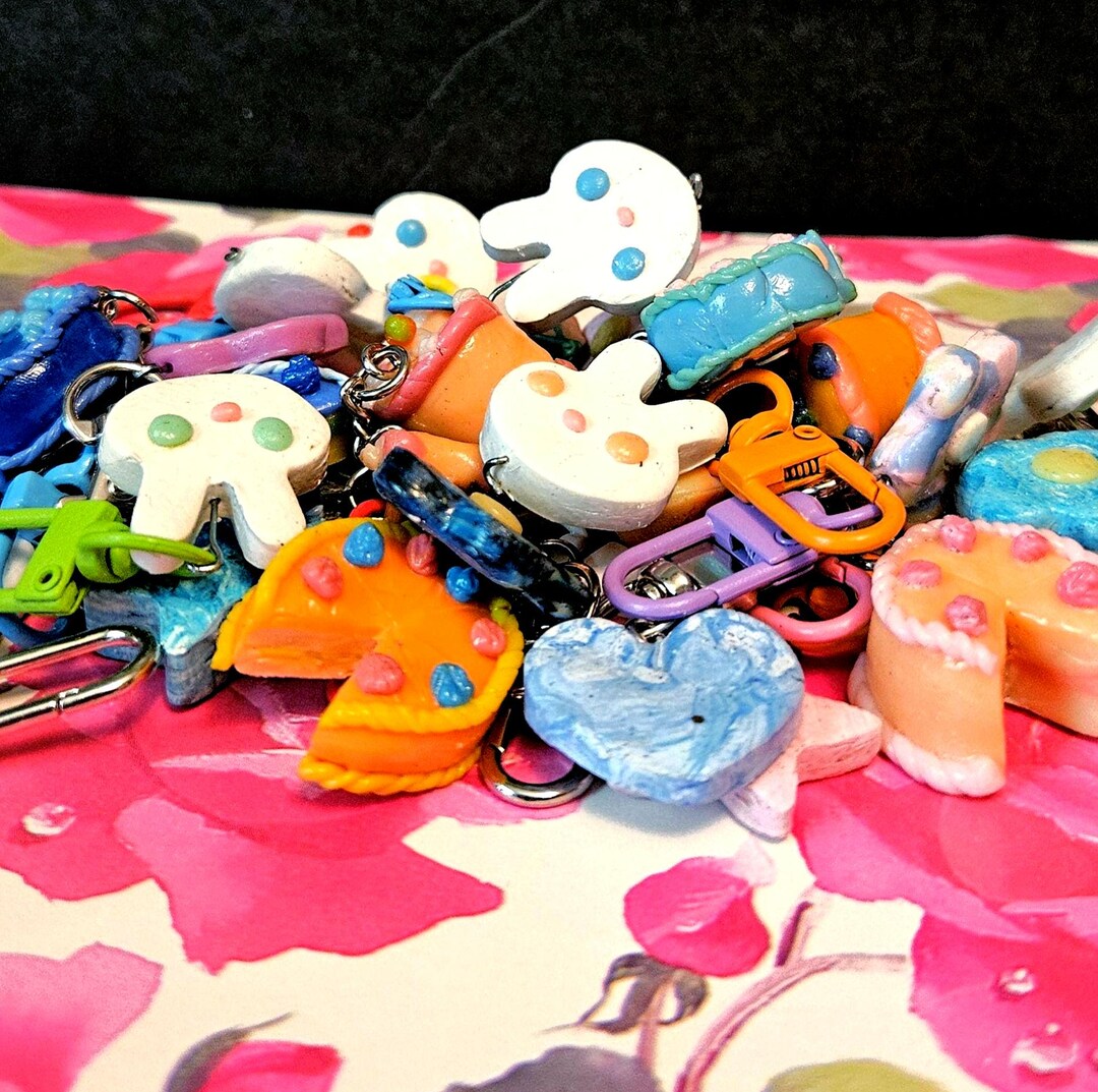 Hand-sculpted Clay Charm Keychains - Etsy