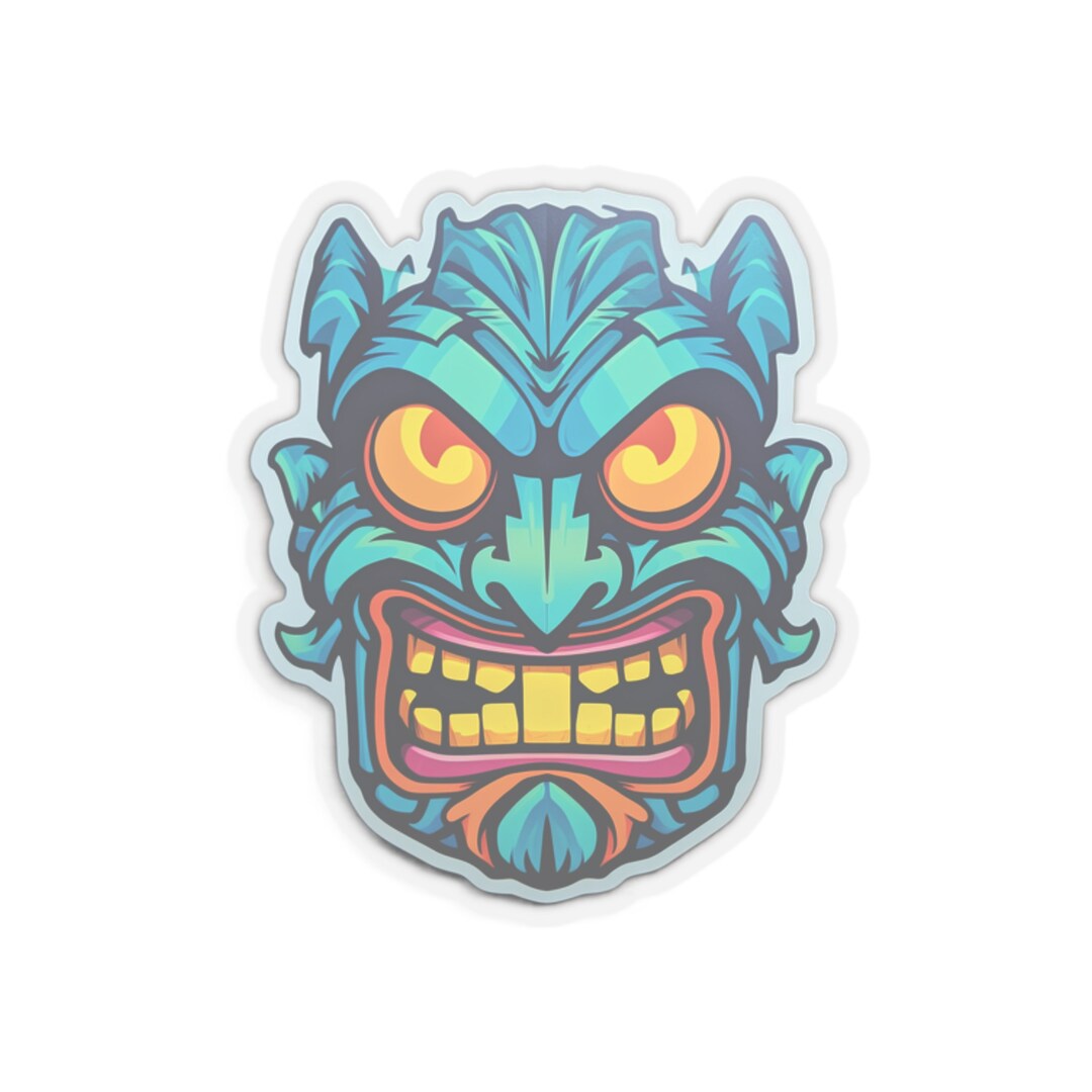 Tiki Face Sticker Tropical Decorating. Stickers for Tumblers - Etsy