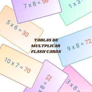 Tarjetas Didácticas/flash Cards Y Memorama Para Aprender Las Tablas De ...