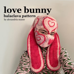Love Heart Bunny Balaclava Crochet Pattern Alexandria Masse - Etsy