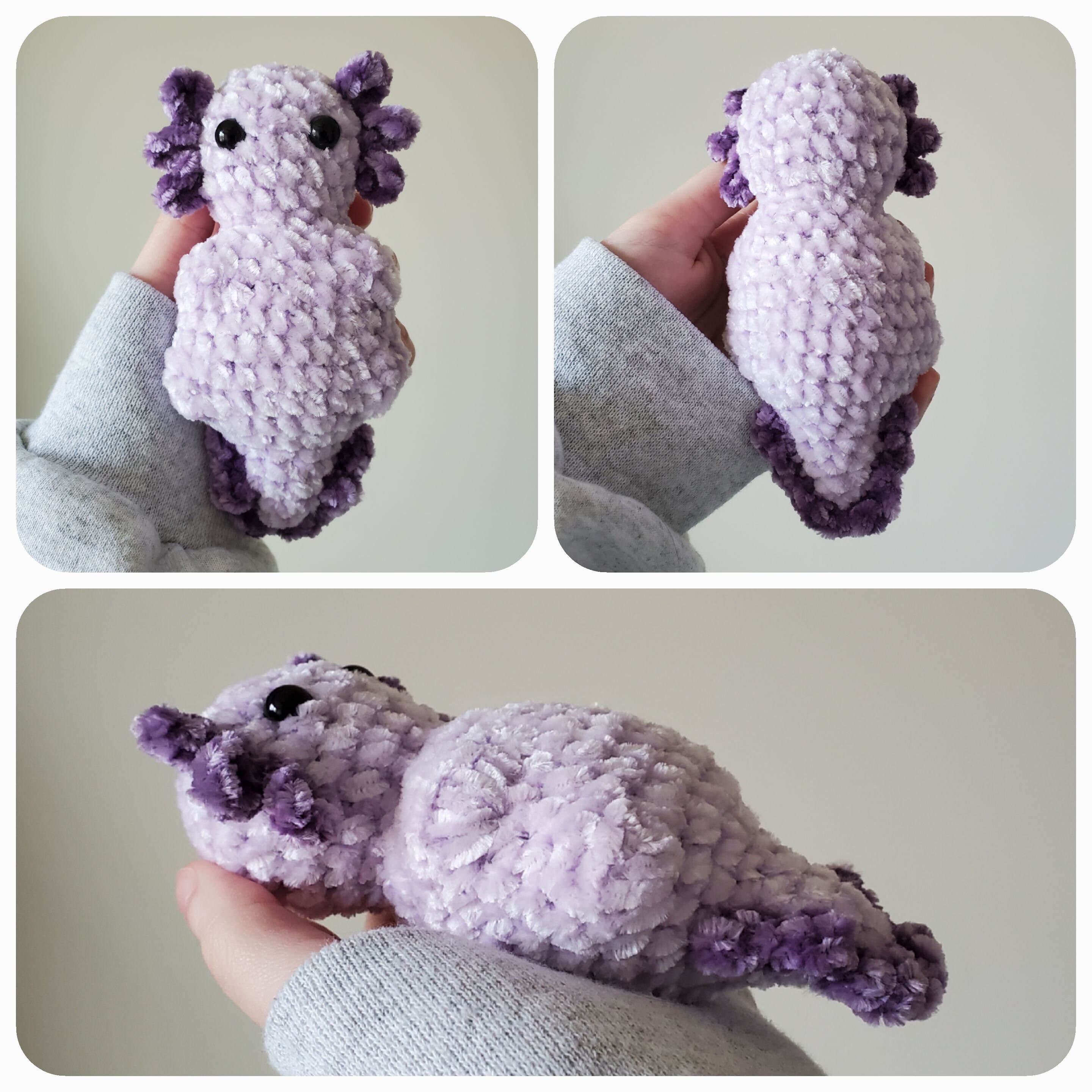 Crochet Velvet Baby Axolotls L Cute Plushie L Stuffed Animal L - Etsy
