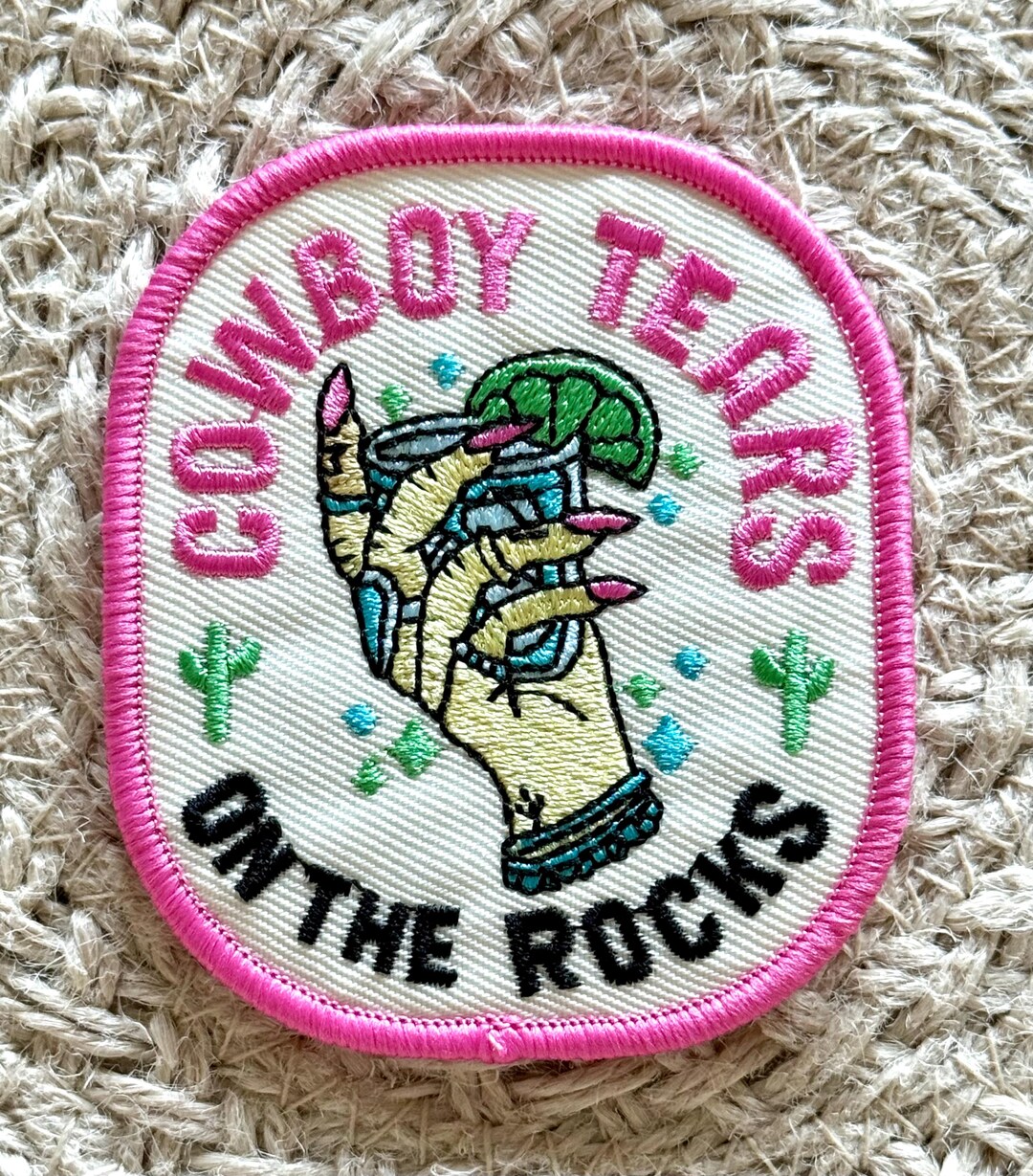 Western Trucker Hat Patch, Cowboy Tears on the Rocks, Alcohol Patch ...