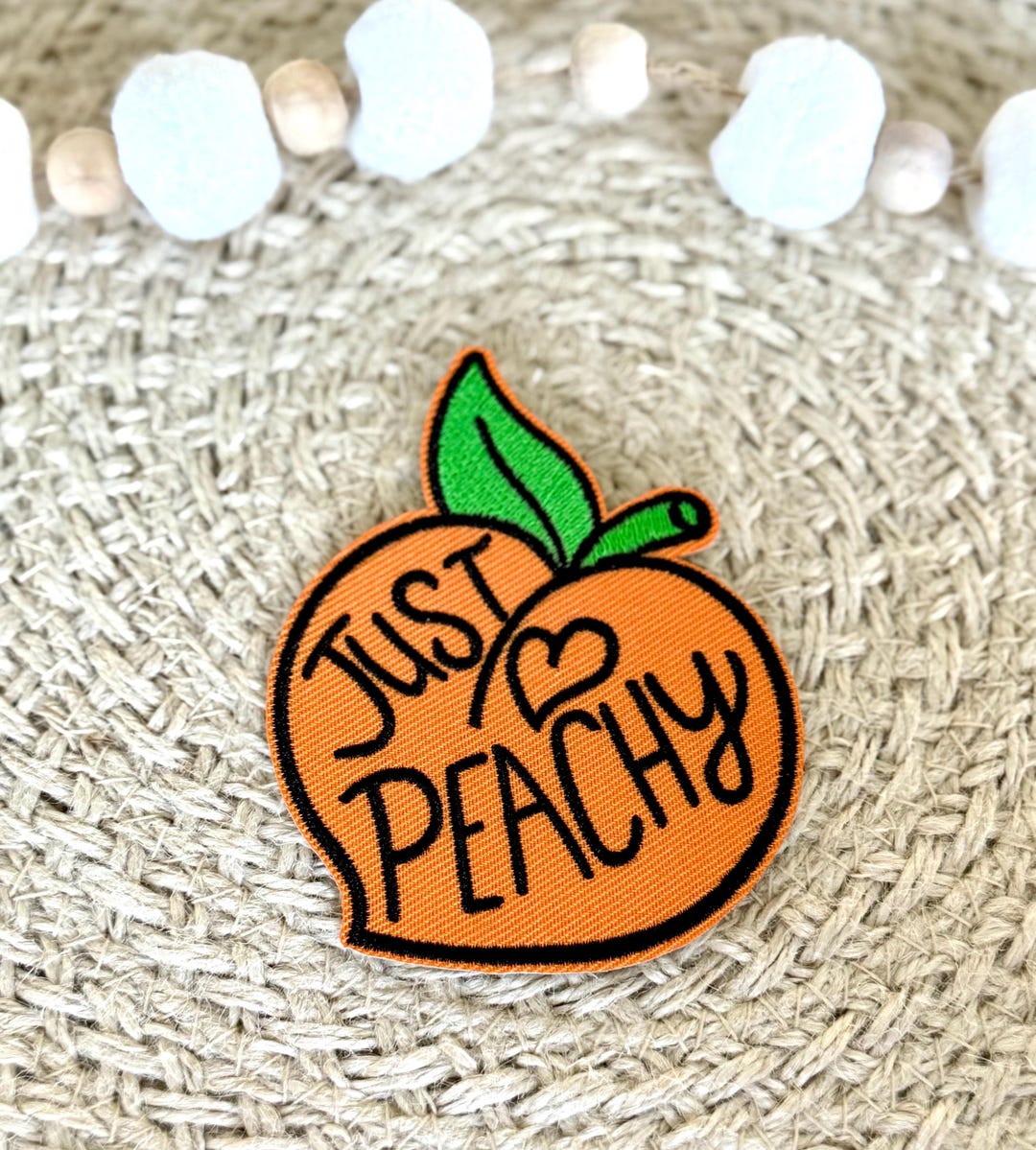 Just Peachy Trucker Hat Patches, Peach Bow, Embroidery Patch, Iron On ...
