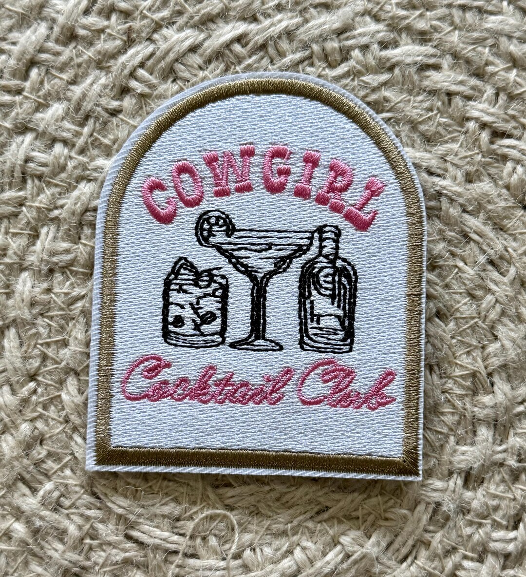 Alcohol Patch, Trucker Hat Patches, Cowgirl Cocktail Club, Embroidery ...