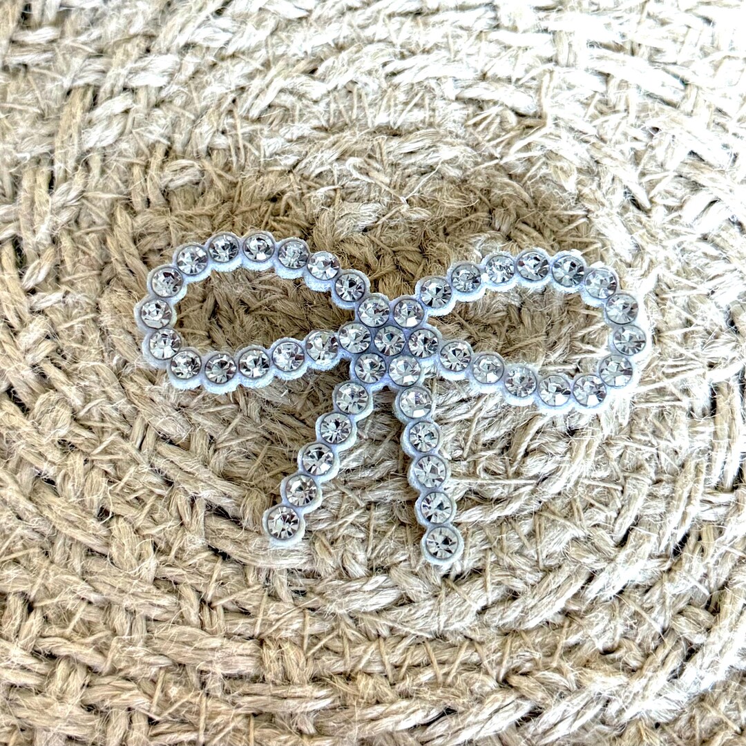 Rhinestone Bow Trucker Hat Patches, Diamond Bow, Embroidery Patch, Glue ...