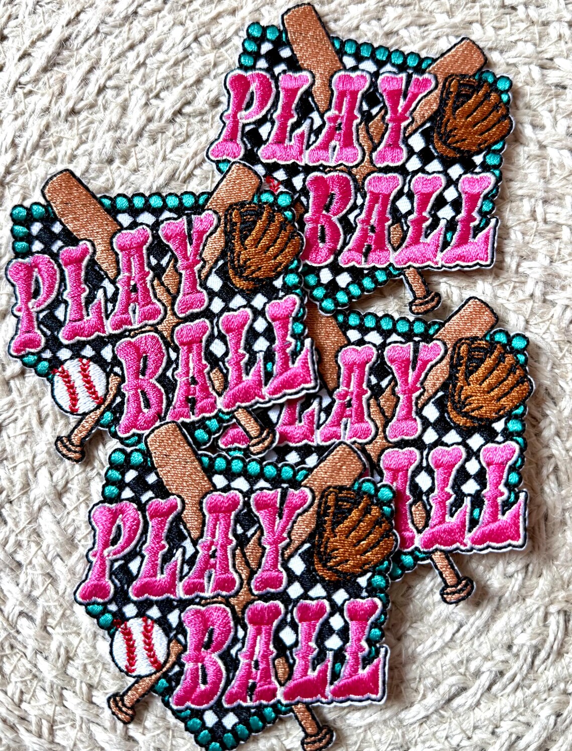 Trucker Hat Patches, Play Ball, Softball, Embroidery Patch, Iron On ...