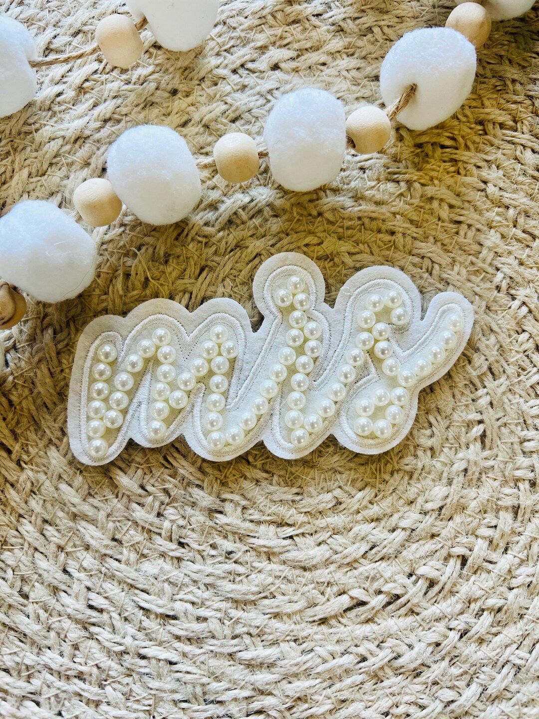 MRS. Patch, Pearls, Wedding, Bridal Patch, STICK ON, Patches for Bag ...