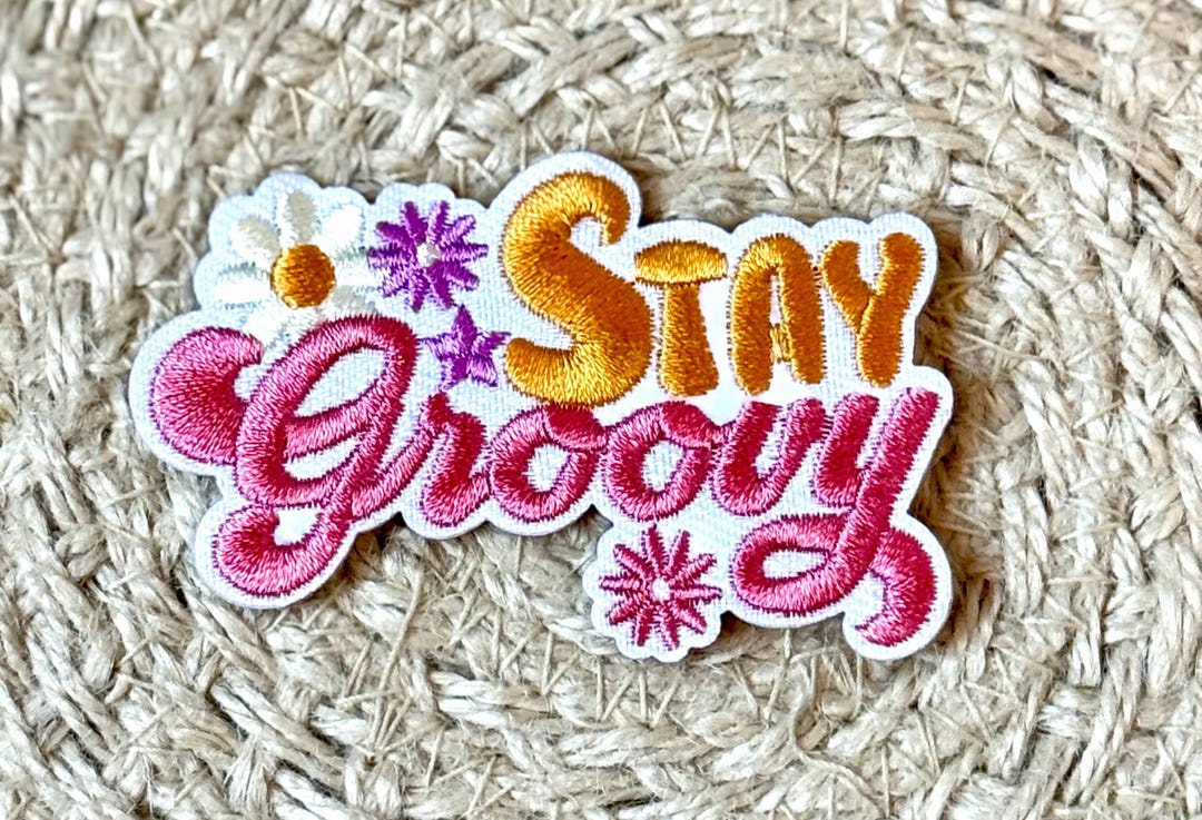 Stay Groovy Trucker Hat Patches, Flowers, Embroidery Patch, Iron On ...