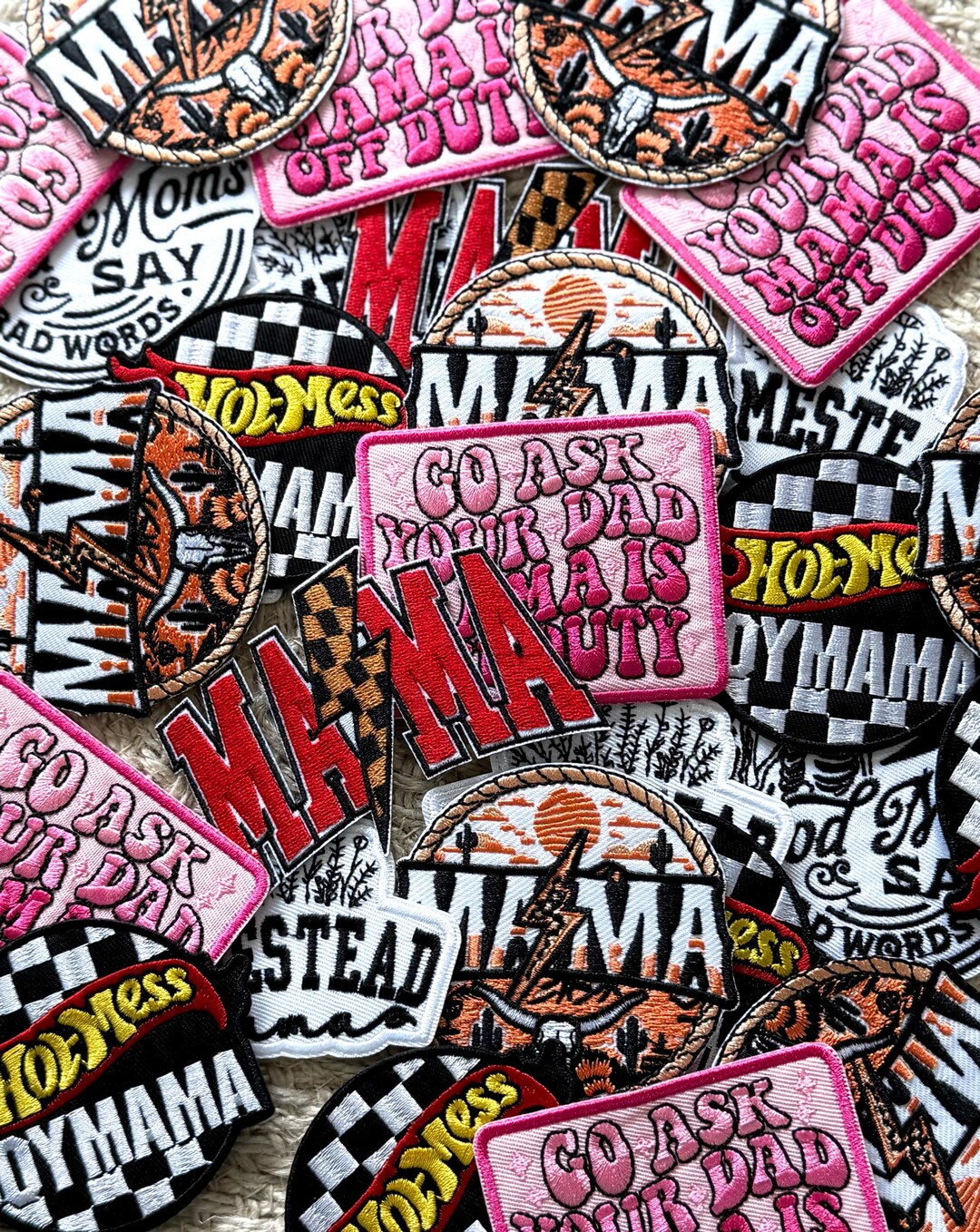Mama Inspired Trucker Hat Patches, Boy Mama, Mama Patches, Embroidery ...