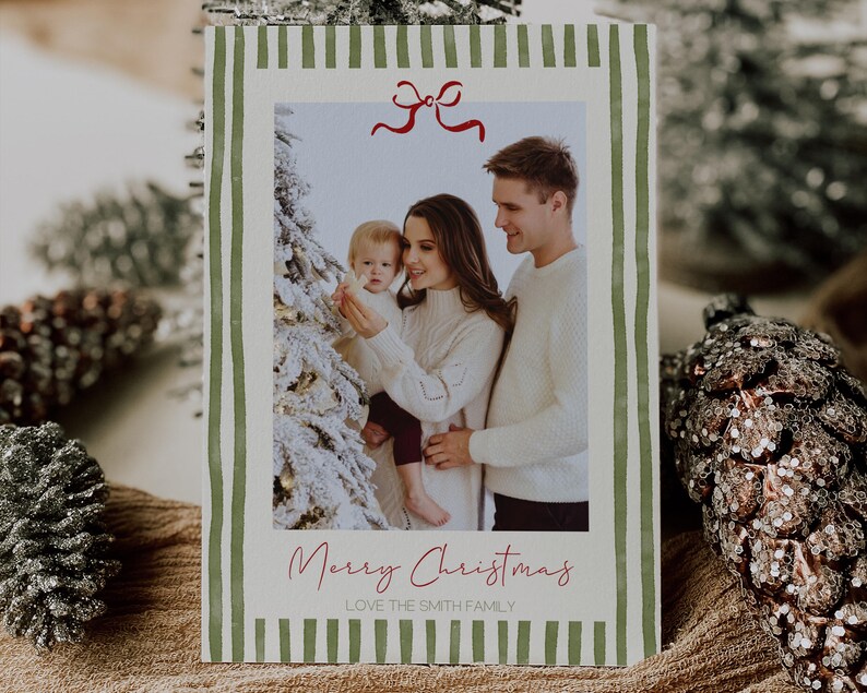 Editable Holiday Photo Card | Festive Design | Two Back Layout Options ...