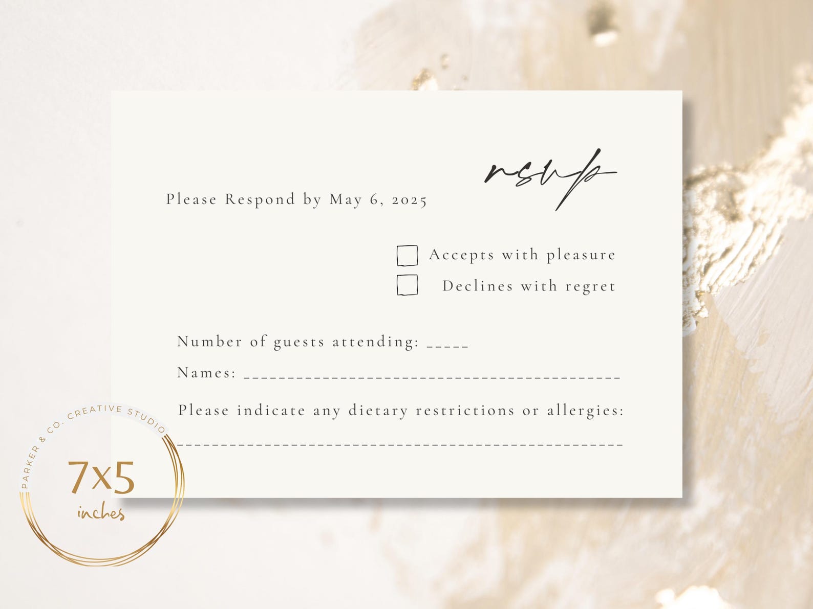 Digital Download Wedding RSVP Card - Etsy