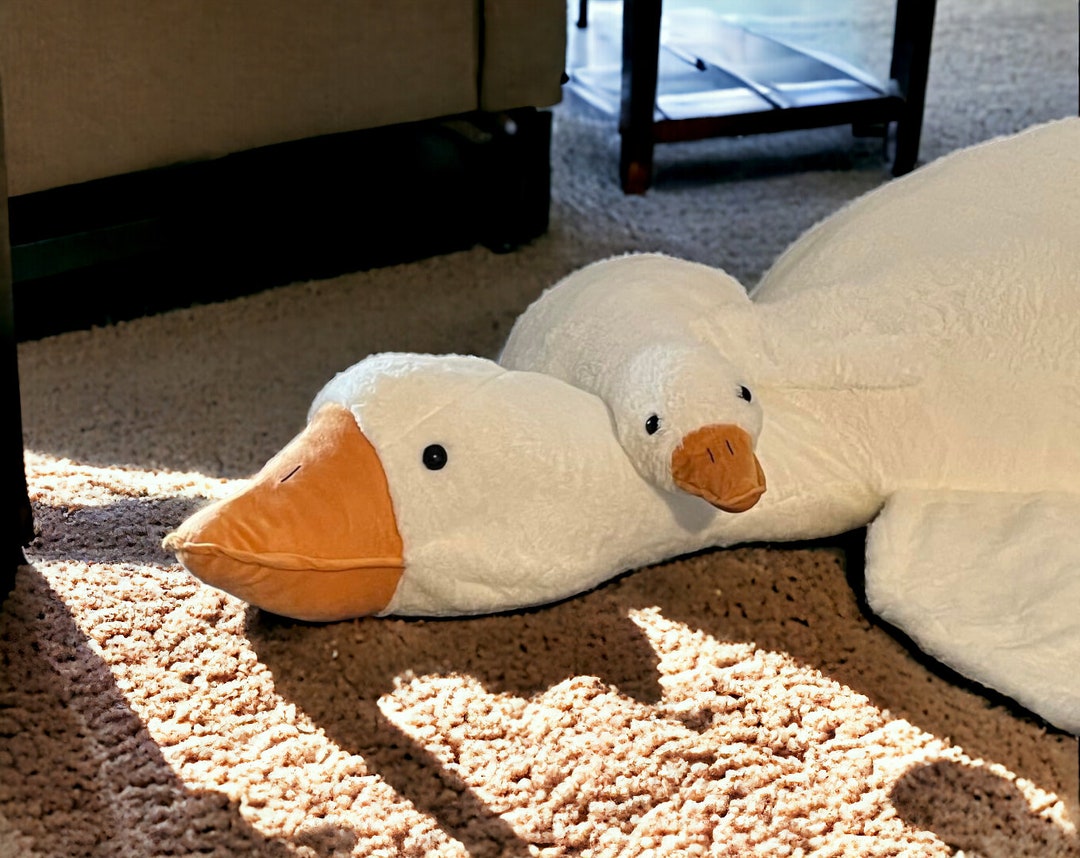 White Goose Plush Large Duck Plushie Cuddle Baby Love Sleep Comforter ...