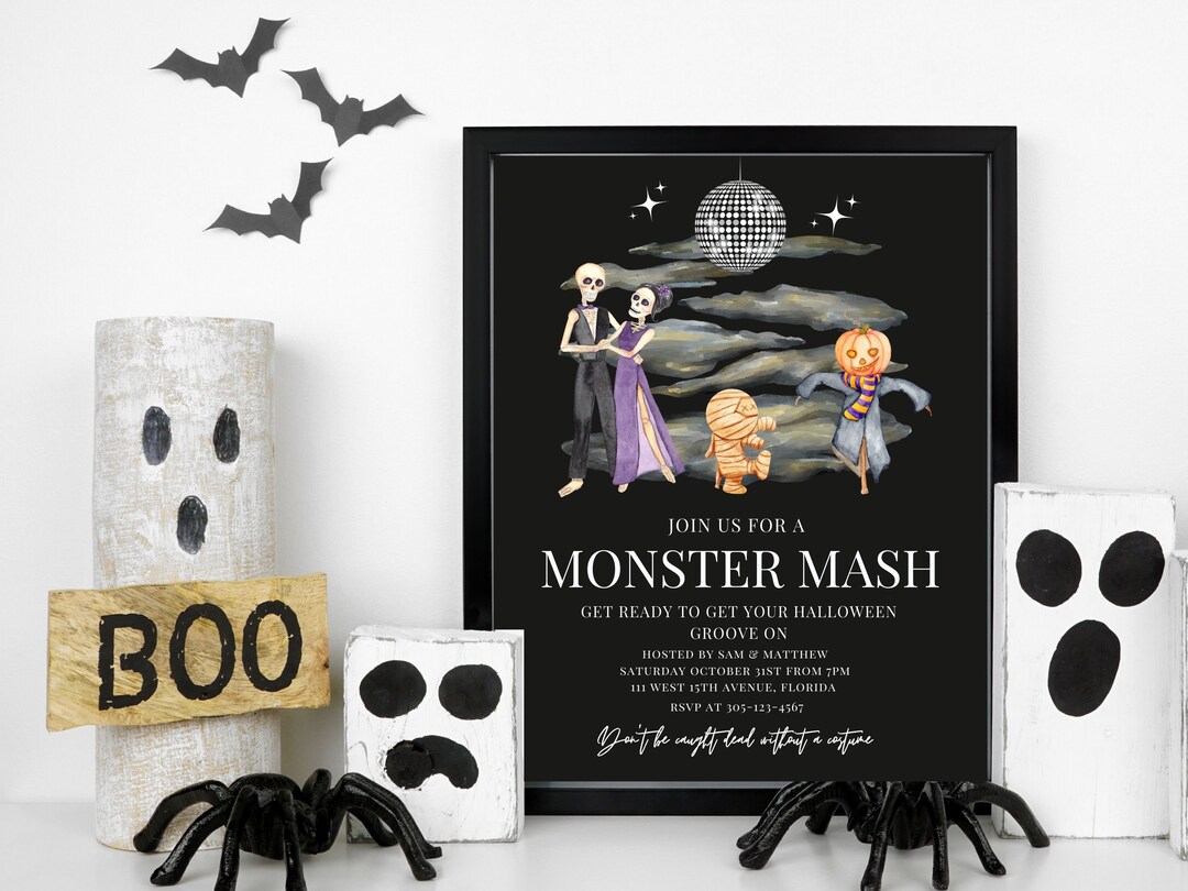 Monster Mash Halloween Invitation Template Printable - Etsy