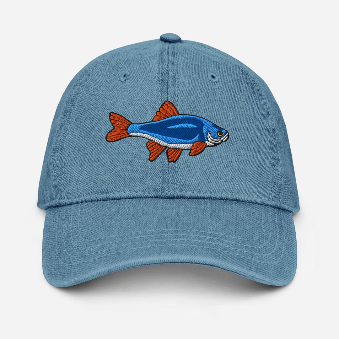 Embroidered Shiner Fish Denim Hat - Fly Fishing Gift - Etsy