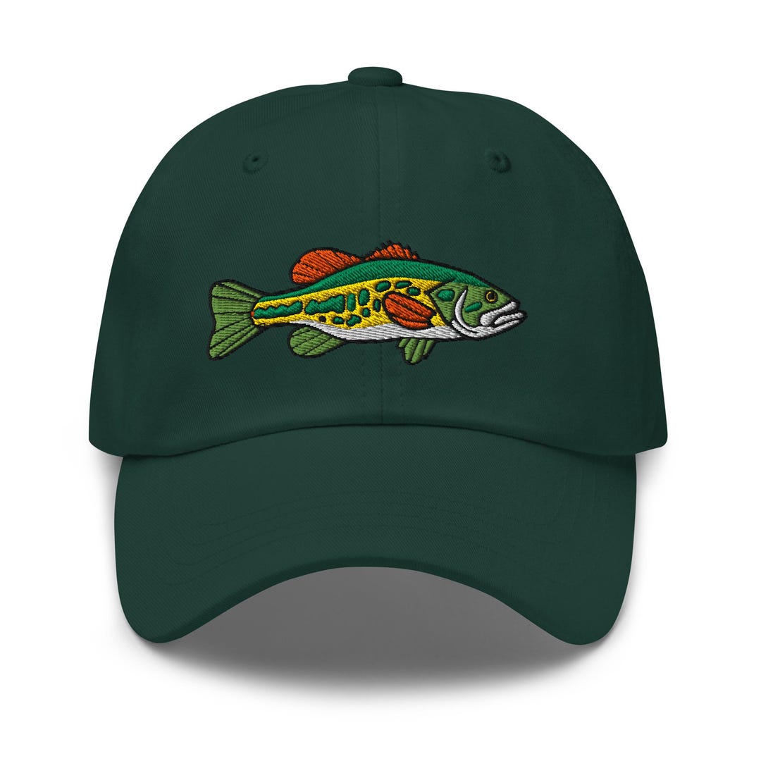 Largemouth Bass Embroidered Dad Hat: Fishing Gift - Etsy