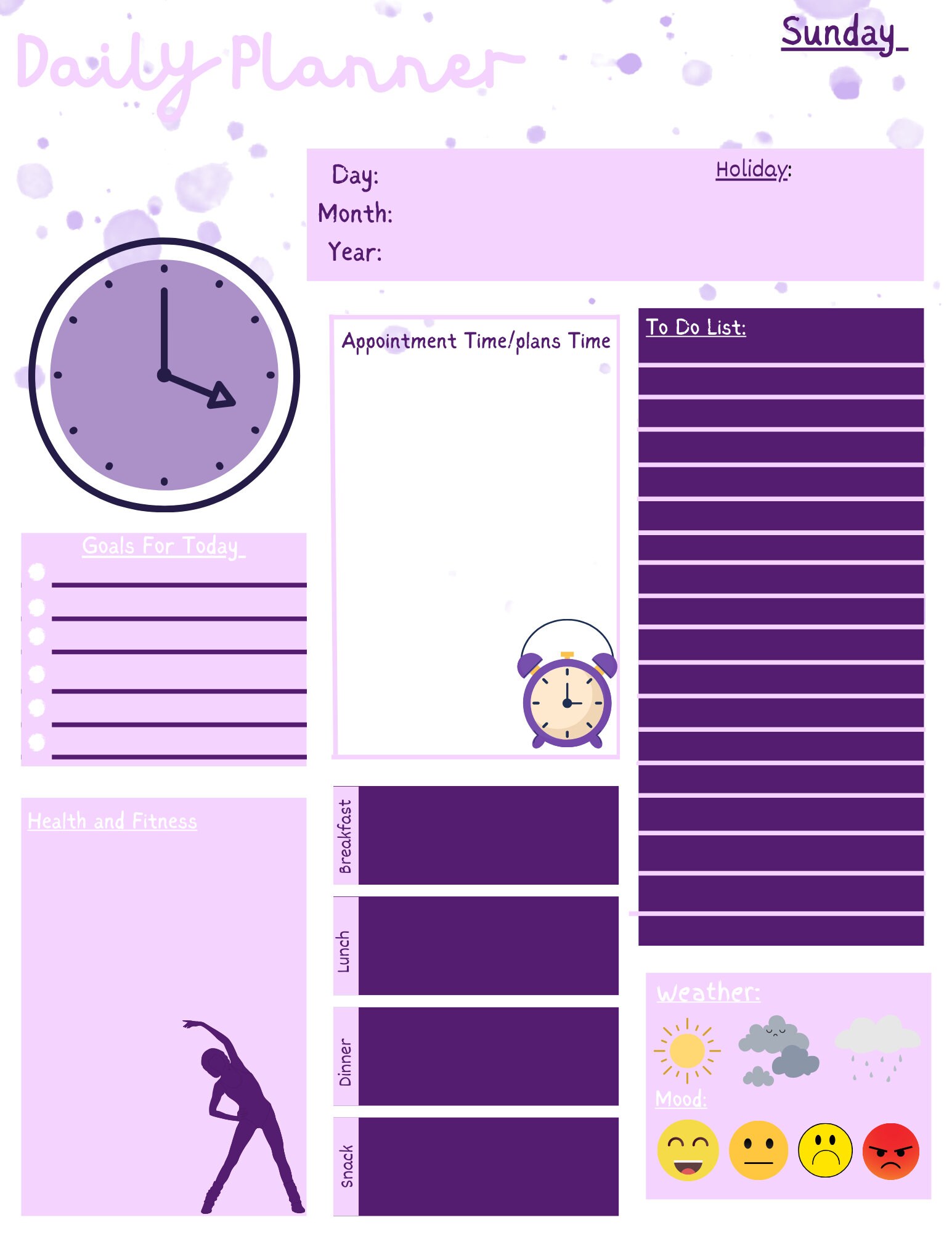 Purple Floral Planner - Etsy