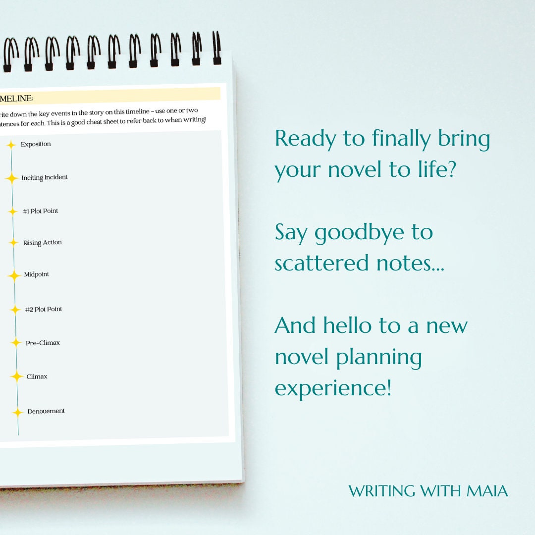 Write Your Novel: Outline Workbook for Authors, Novel Planner, Writing ...