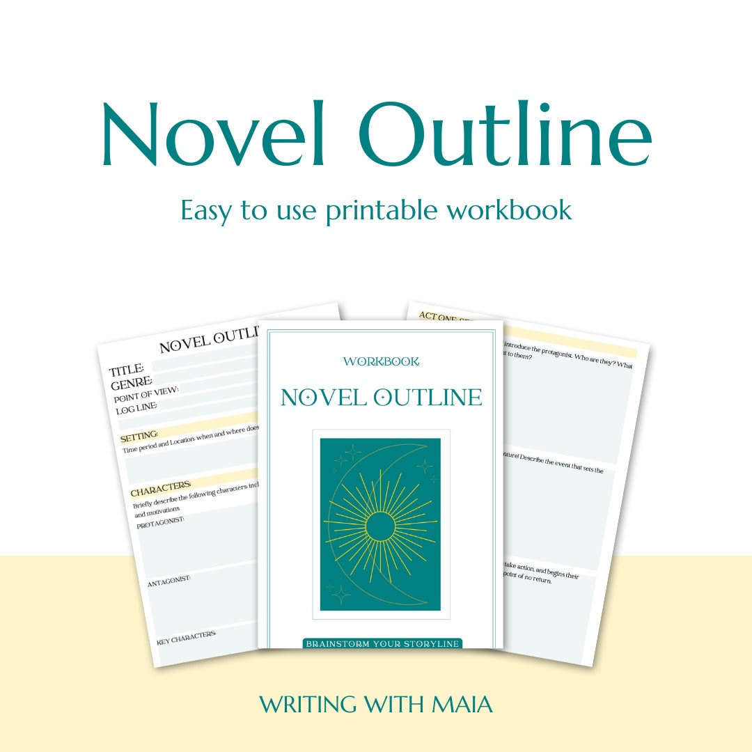 Write Your Novel: Outline Workbook for Authors, Novel Planner, Writing ...