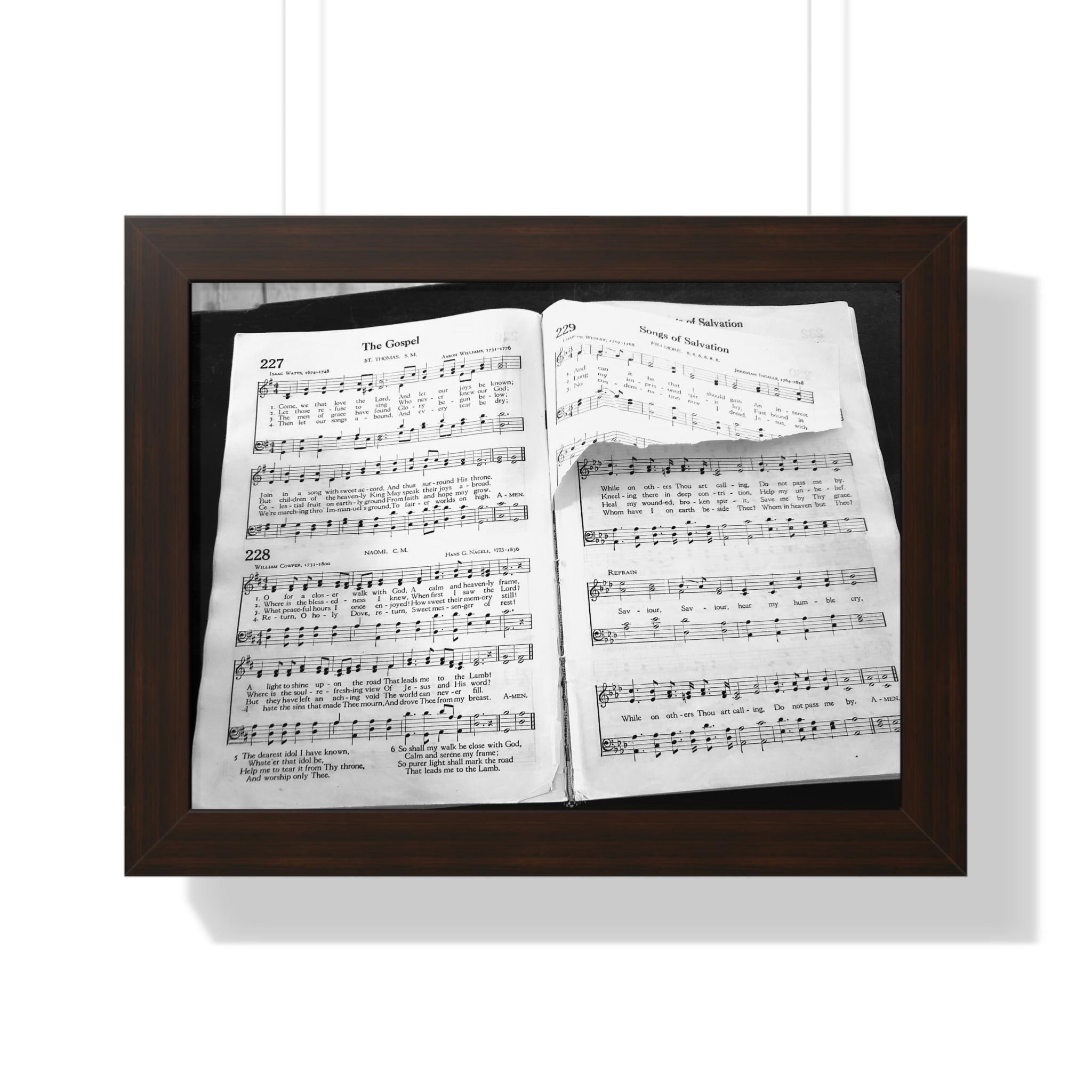 Hymn Book Poster, Christian Wall Art, Religious Home Decor, Framed ...