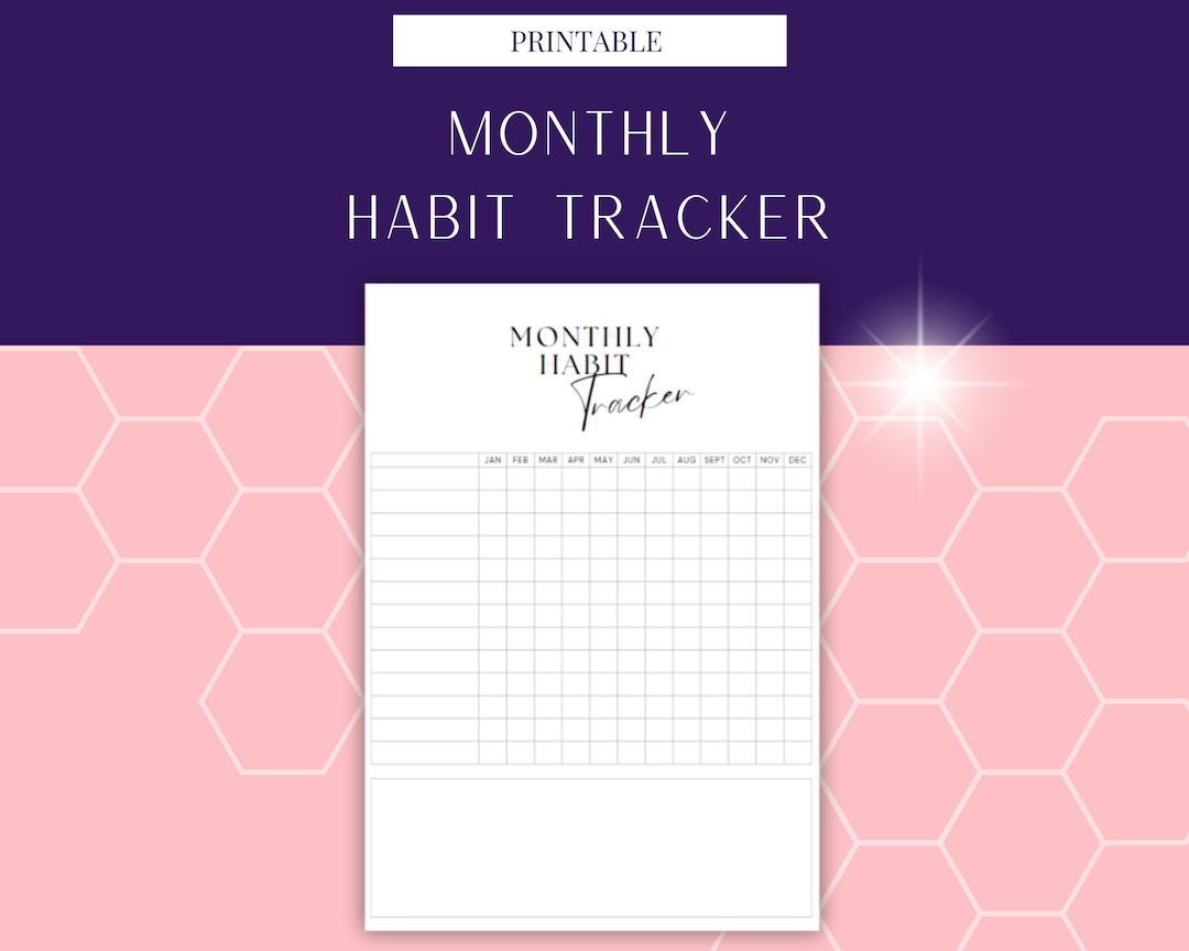 Monthly Habit Tracker - Etsy