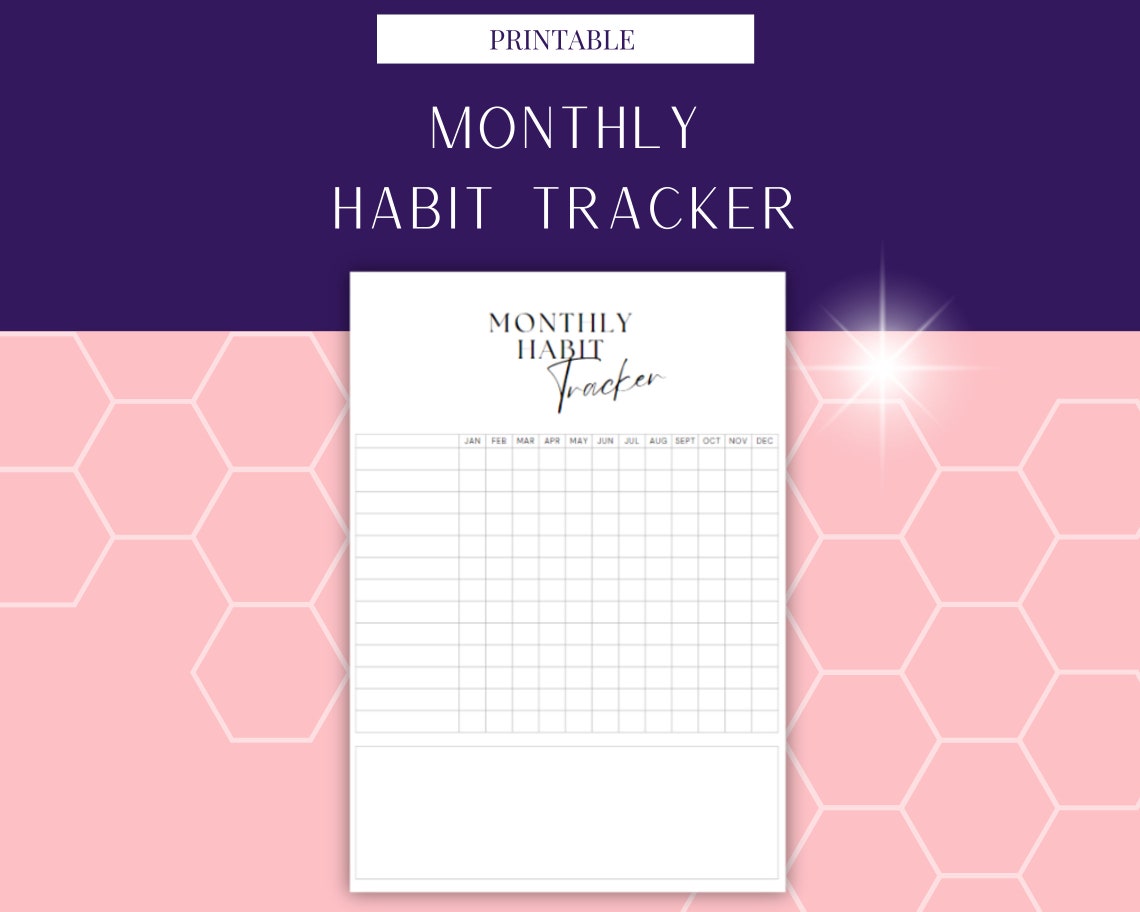 Monthly Habit Tracker - Etsy