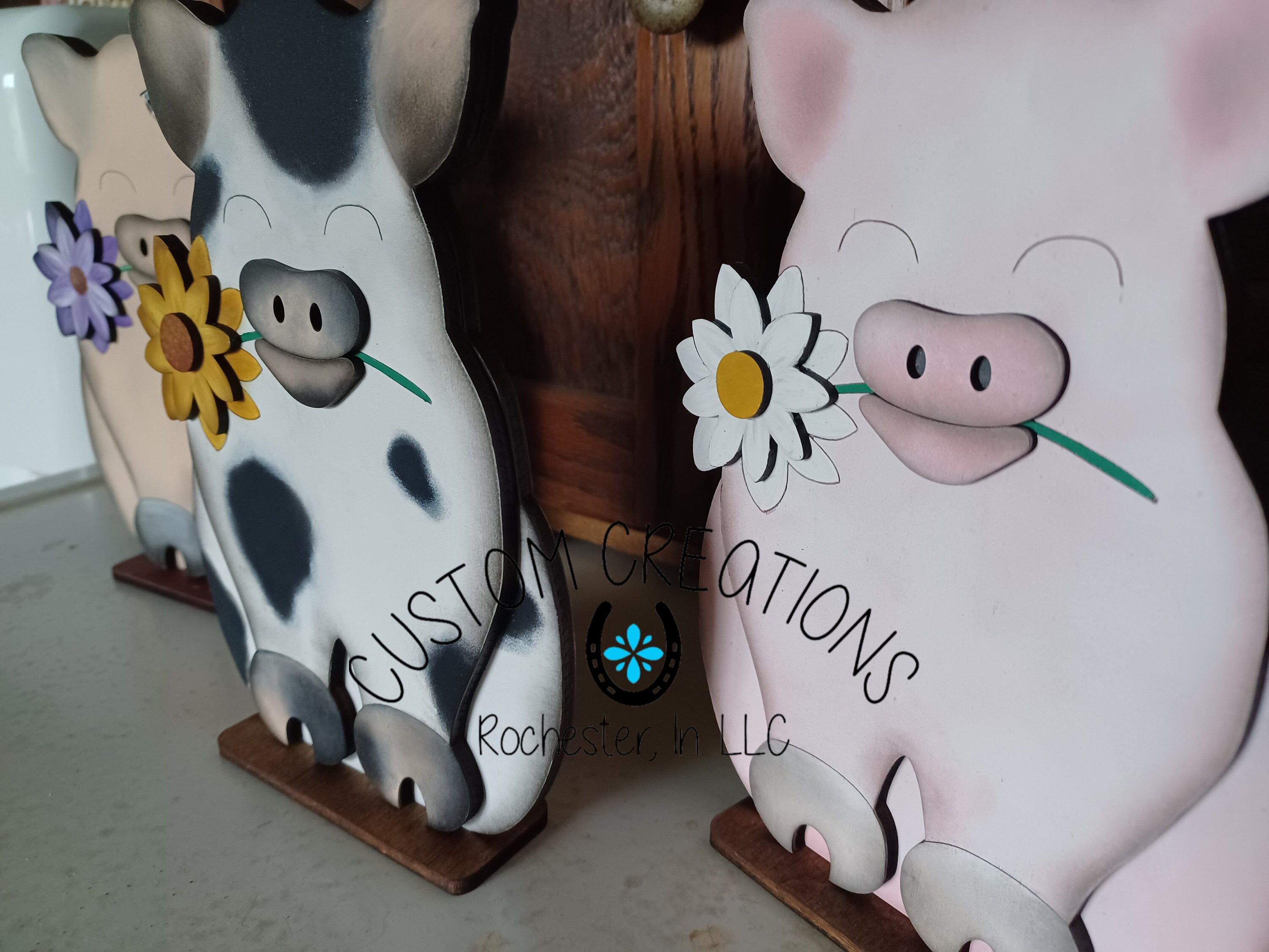 Sitting Pig With Flower Shelf Sitter Farmhouse Farm Animal Rustic ...