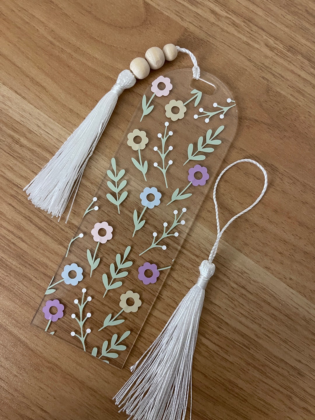 Spring Floral Flower Bookmark / Plant Lovers / Clear Acrylic Bookmark ...