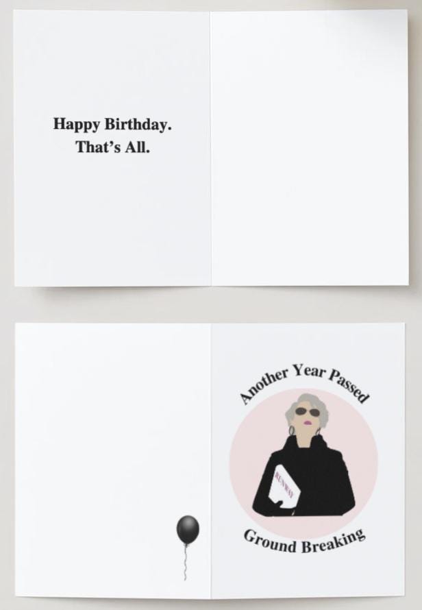 Miranda Priestly - Devil Wears Prada - Birthday Card - Etsy