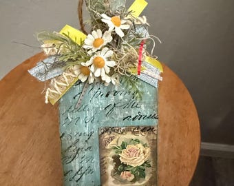 Painted Flower Breadboard: Decoupage Kitchen Decor - Etsy