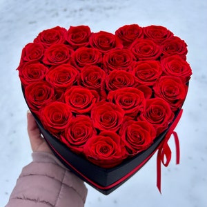 27 Real Preserved Rose Box, Forever Roses, Roses That Last, Heart ...