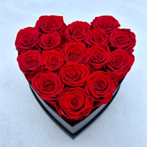 Real Preserved Rose Box, Forever Roses, Roses That Last, Heart Shaped ...