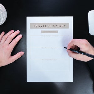 Travel Summary Documents - 6 Types of Reprintable Travel Documents - Etsy