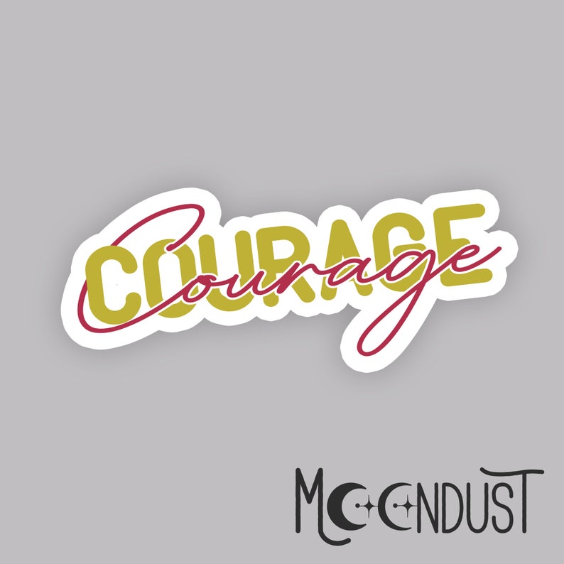 Courage Sticker | Bold Motivational Word Sticker for Planner, Journal ...