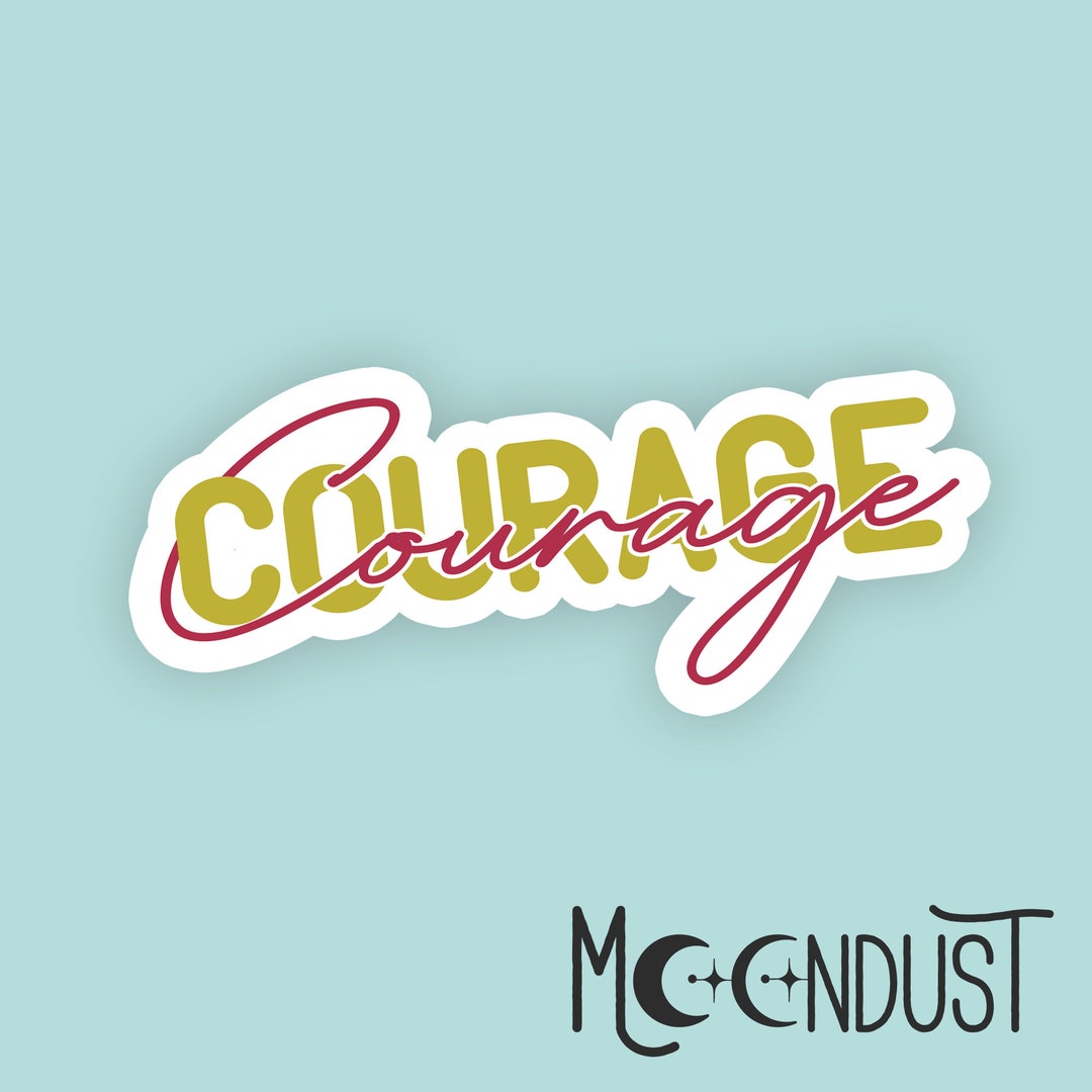 Courage Sticker | Bold Motivational Word Sticker for Planner, Journal ...